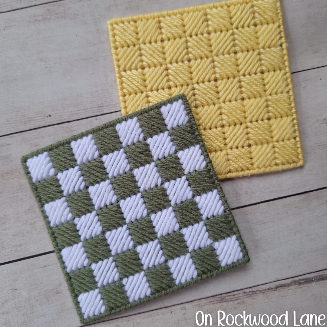 Free Plastic Canvas Checkerboard Coaster Pattern
