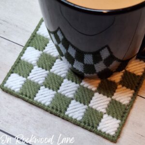 Free Plastic Canvas Checkerboard Coaster Pattern