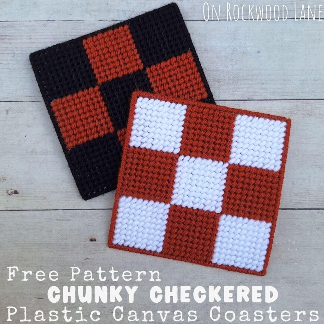 Chunky Checkered Plastic Canvas Coasters Free Pattern